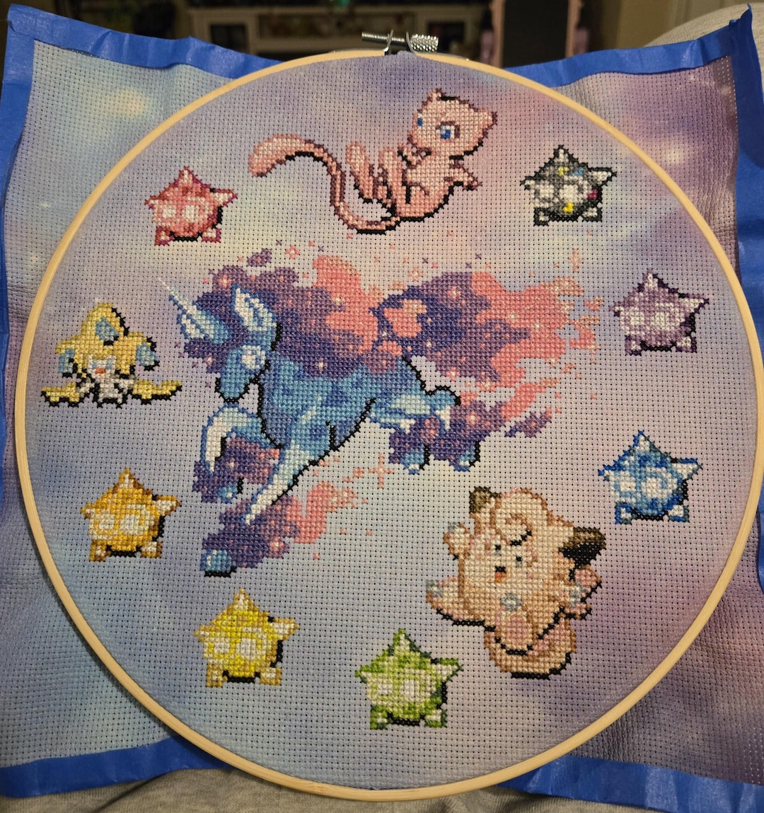 Completed Cross Stitch Pokémon Fusion Ponyta Minior, Cute, Adorable ...