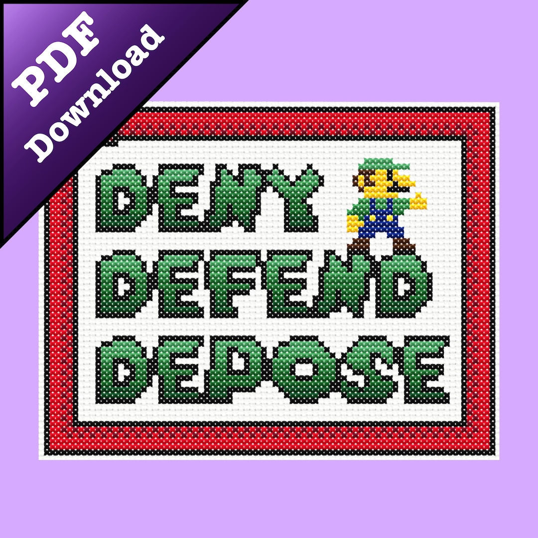 Super Mario Bros Parody Quote Cross Stitch Pattern Pdf Blood Colored ...