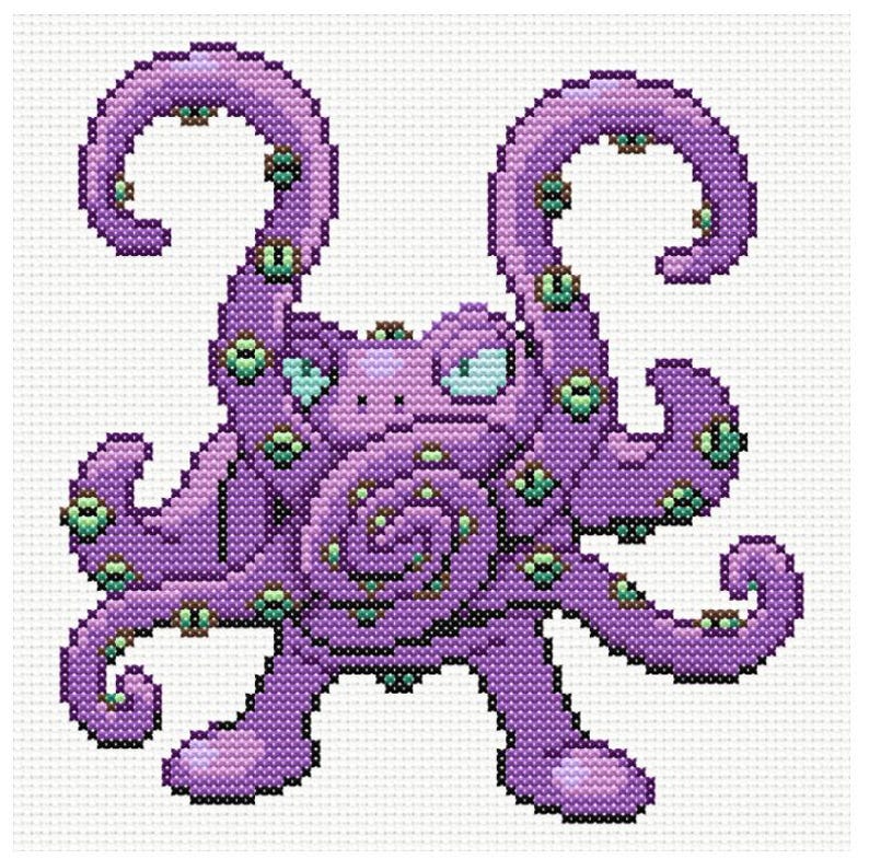 Pokémon Fusion Cross Stitch Pattern Octillery Poliwrath Cthulhu Edition ...