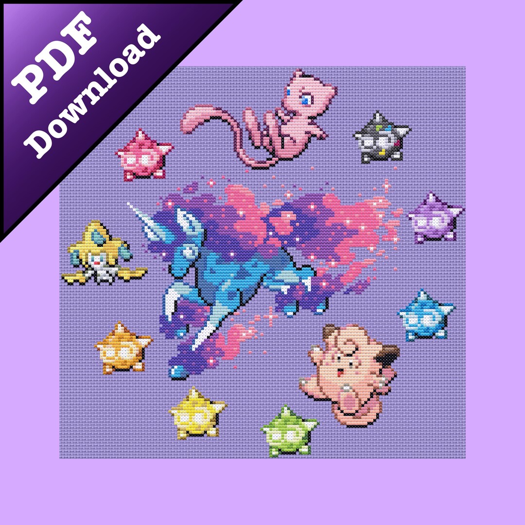 Pokémon Fusion Cross Stitch Pattern Ponyta Minior PDF Download Plus ...