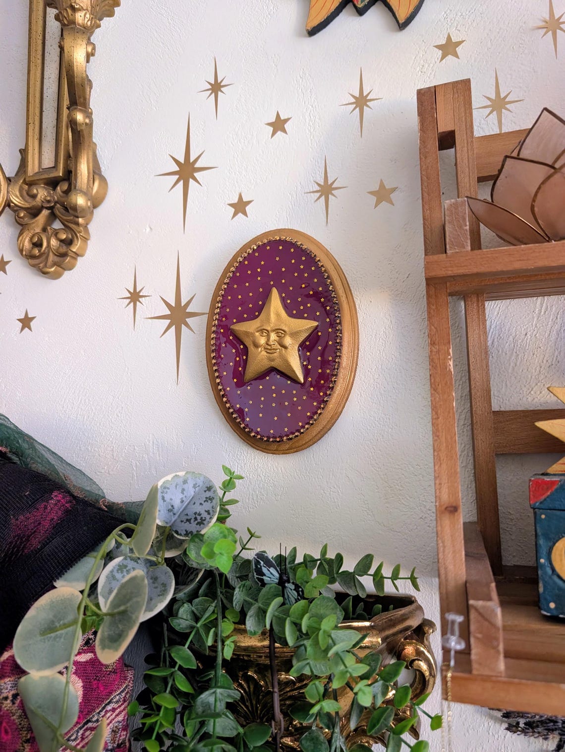 Anthropomorphic Star Wall Hanging, Vintage 90s Celestial Inspired Art ...