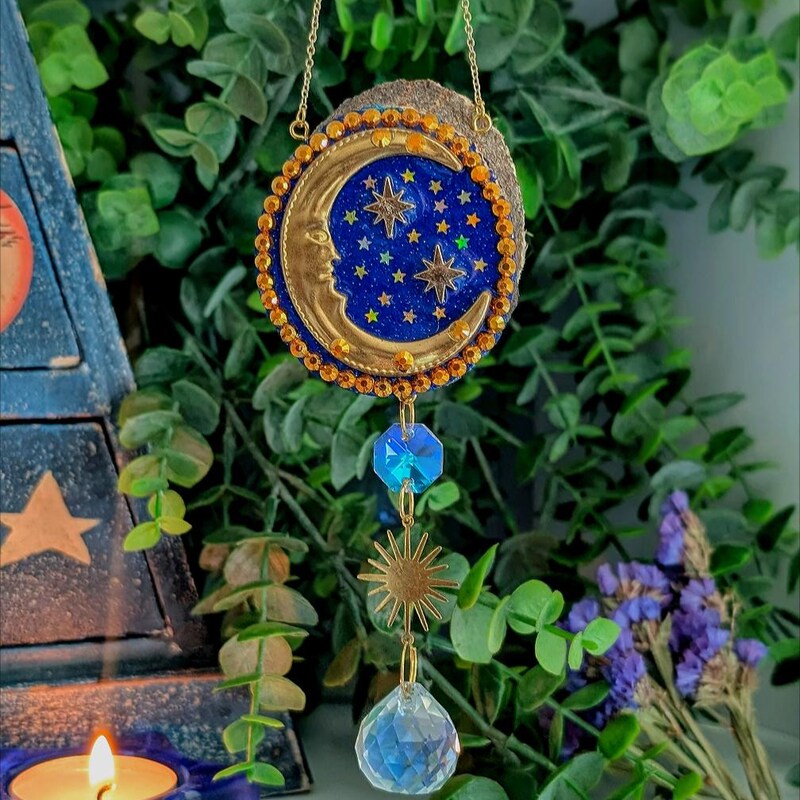 Whimsigoth Sun and Moon Necklace - Etsy
