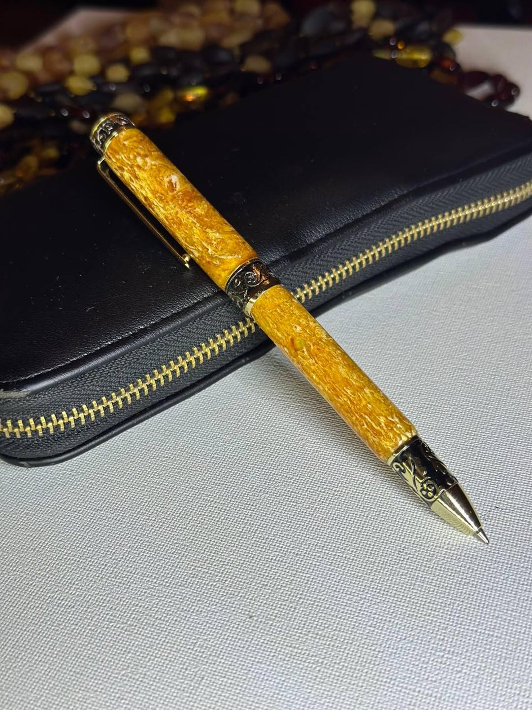 Handcrafted Amber Writing Pen, Unique Amber Pen, Luxury Gift for ...