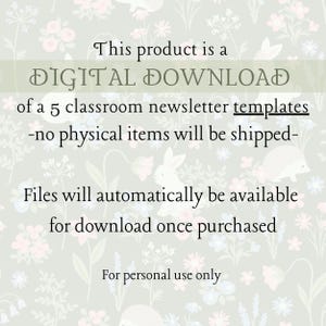 Classroom Newsletter Template, 100% Editable, Cute & Calm Colors ...