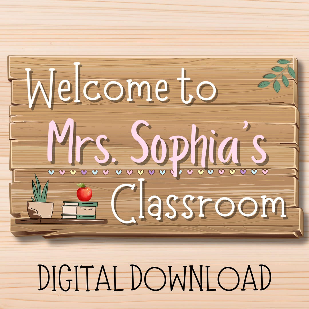 Teacher Door Sign Template, Editable Welcome Sign - Etsy