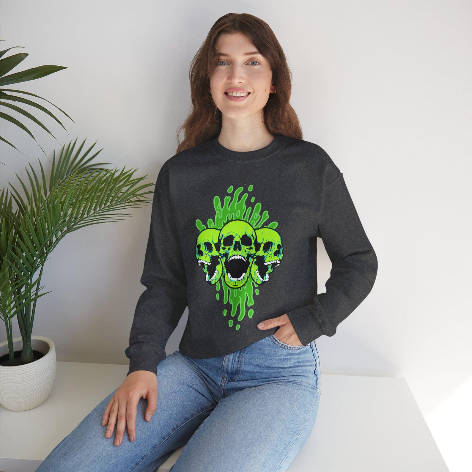 Trifecta Skulls ACIDITY, Green Slime Unisex Tee, Corrupt Skulls Graphic ...