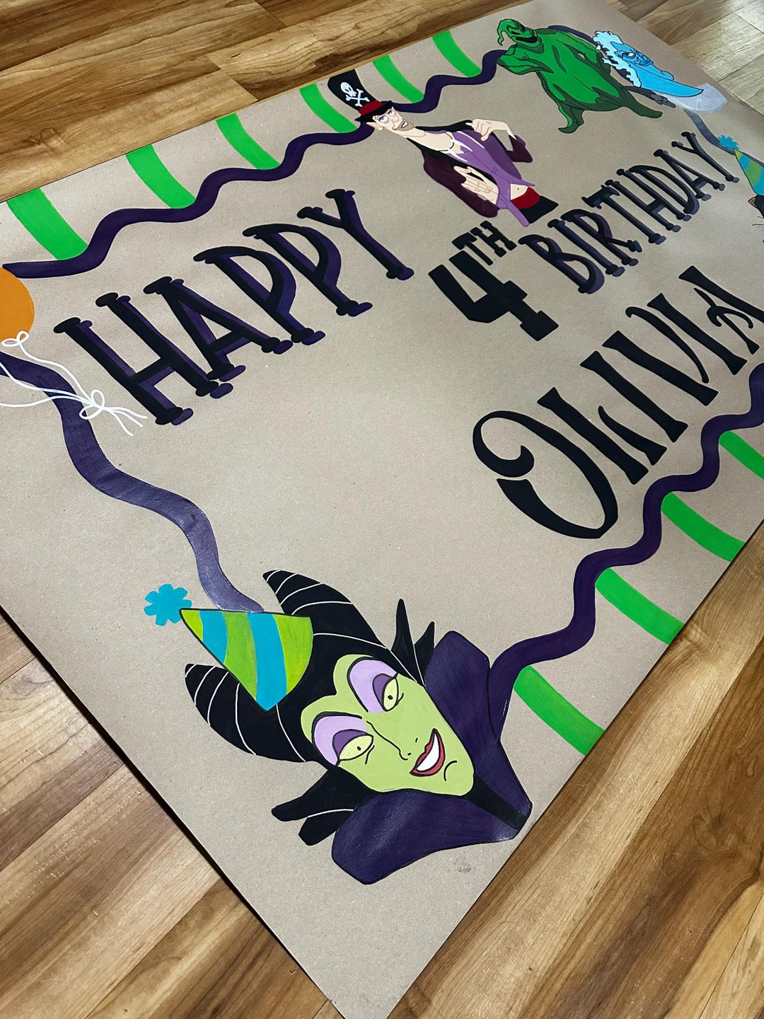 Custom Disney Villain Banner, Hand Painted Party Banner, Painted ...