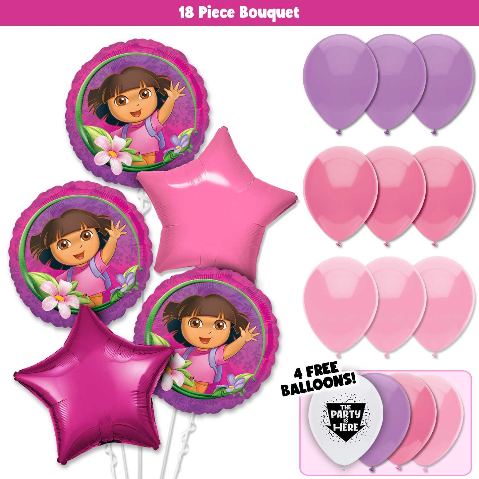 Dora the Explorer Balloon Kit With Optional 42 Hot Number Balloons 1-9 ...