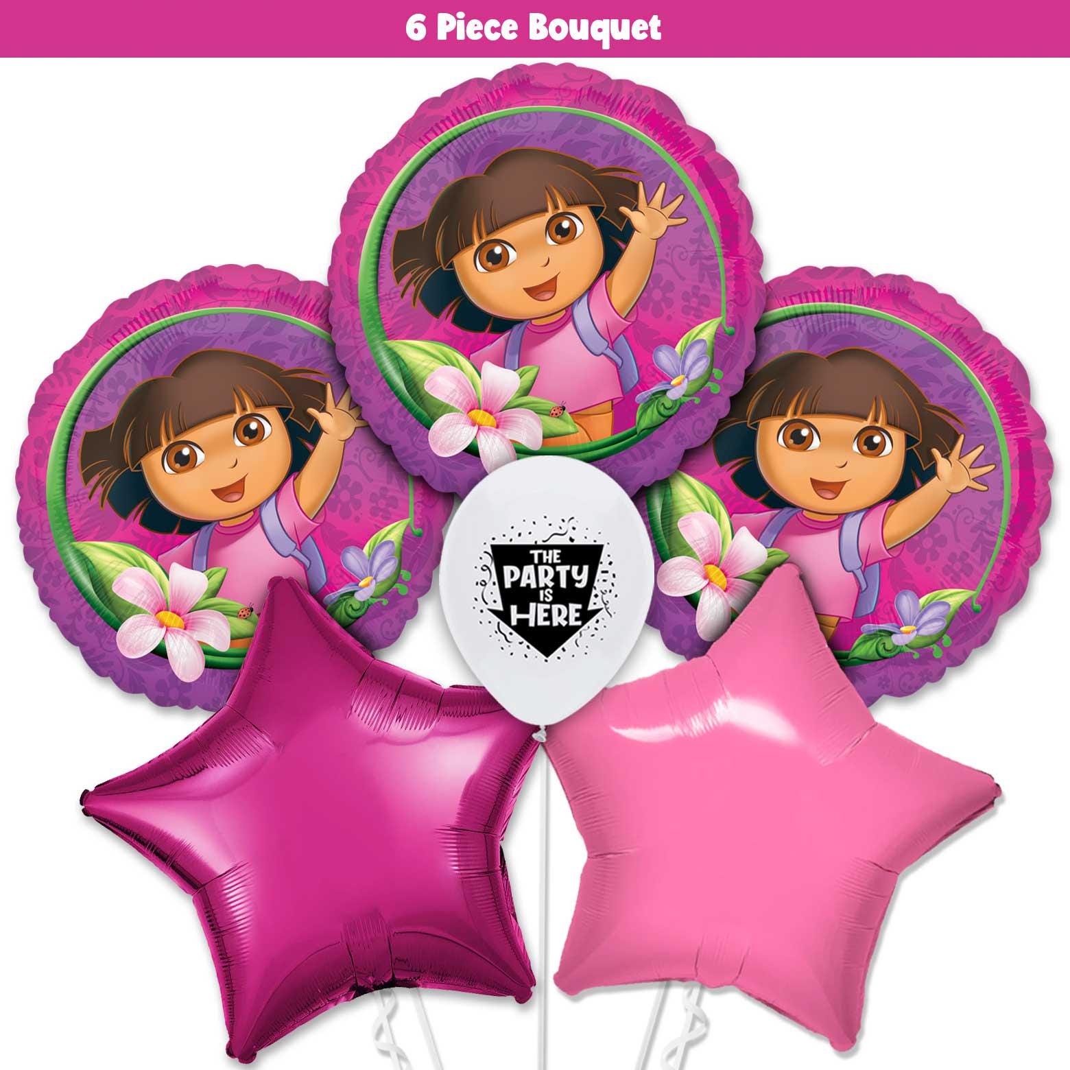 Dora the Explorer Balloon Kit With Optional 42 Hot Number Balloons 1-9 ...