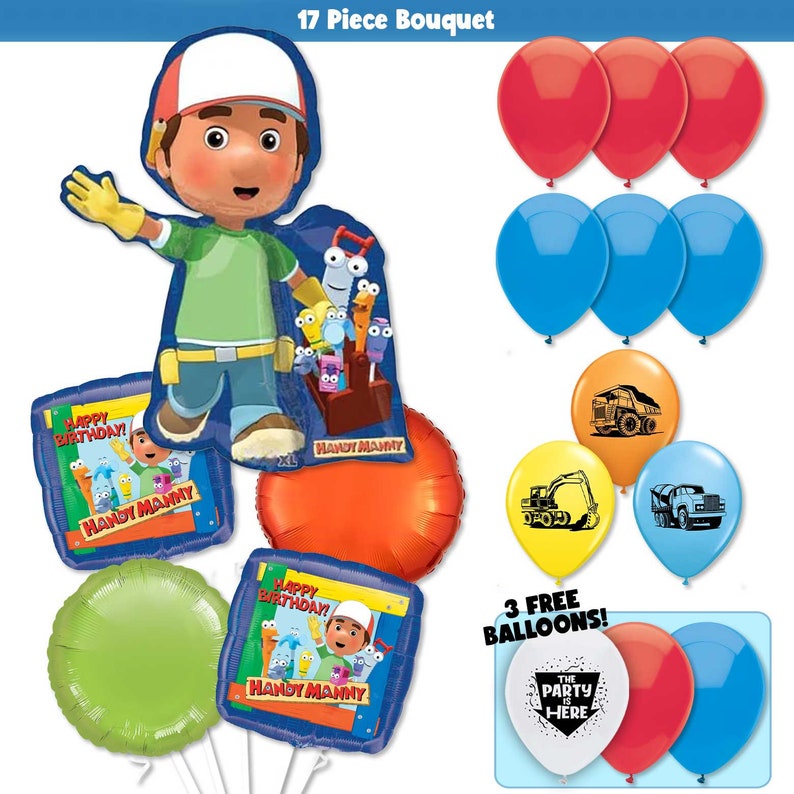 Handy Manny Happy Birthday Deluxe Balloon Bouquet - Add a Large 42 ...