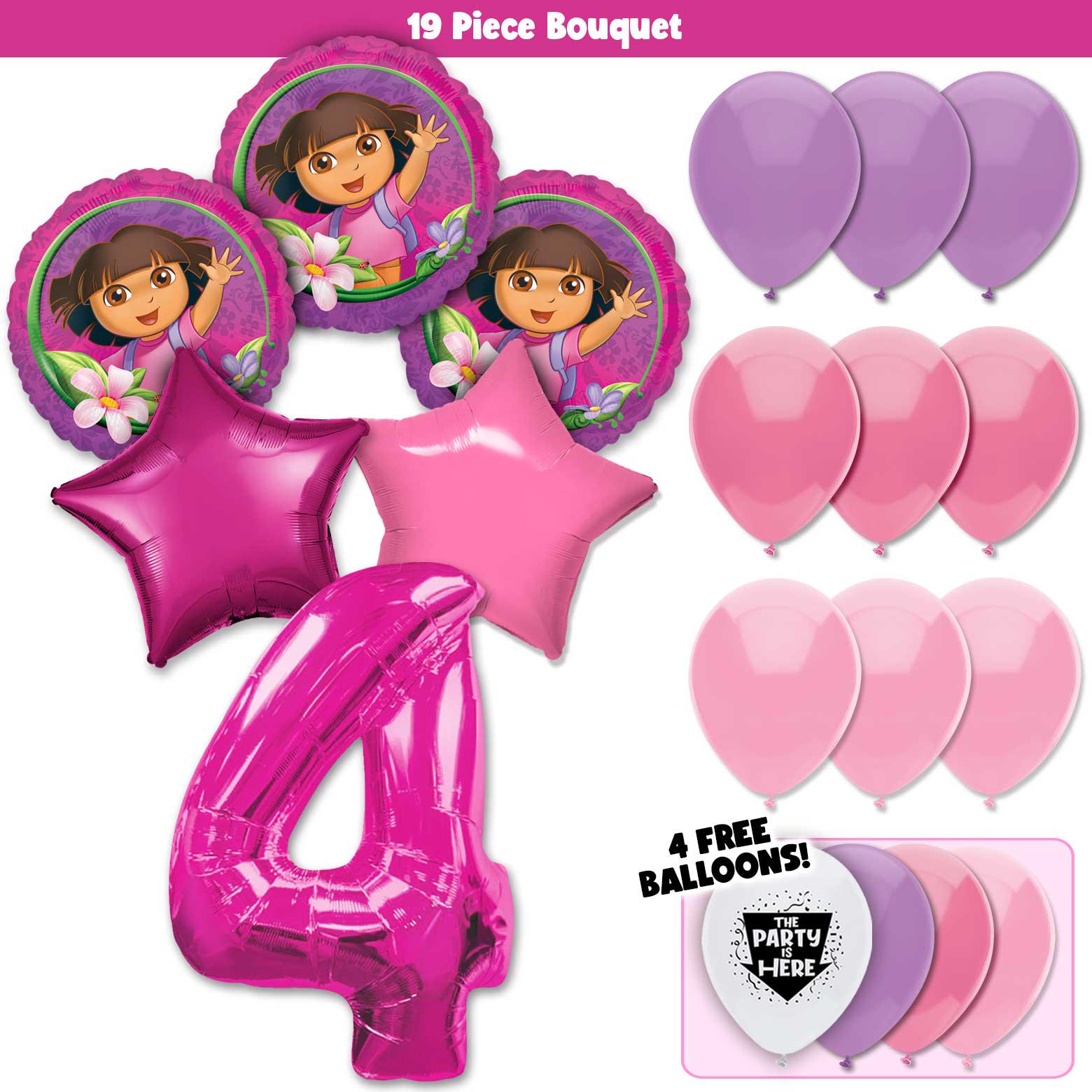 Dora the Explorer Balloon Kit With Optional 42 Hot Number Balloons 1-9 ...