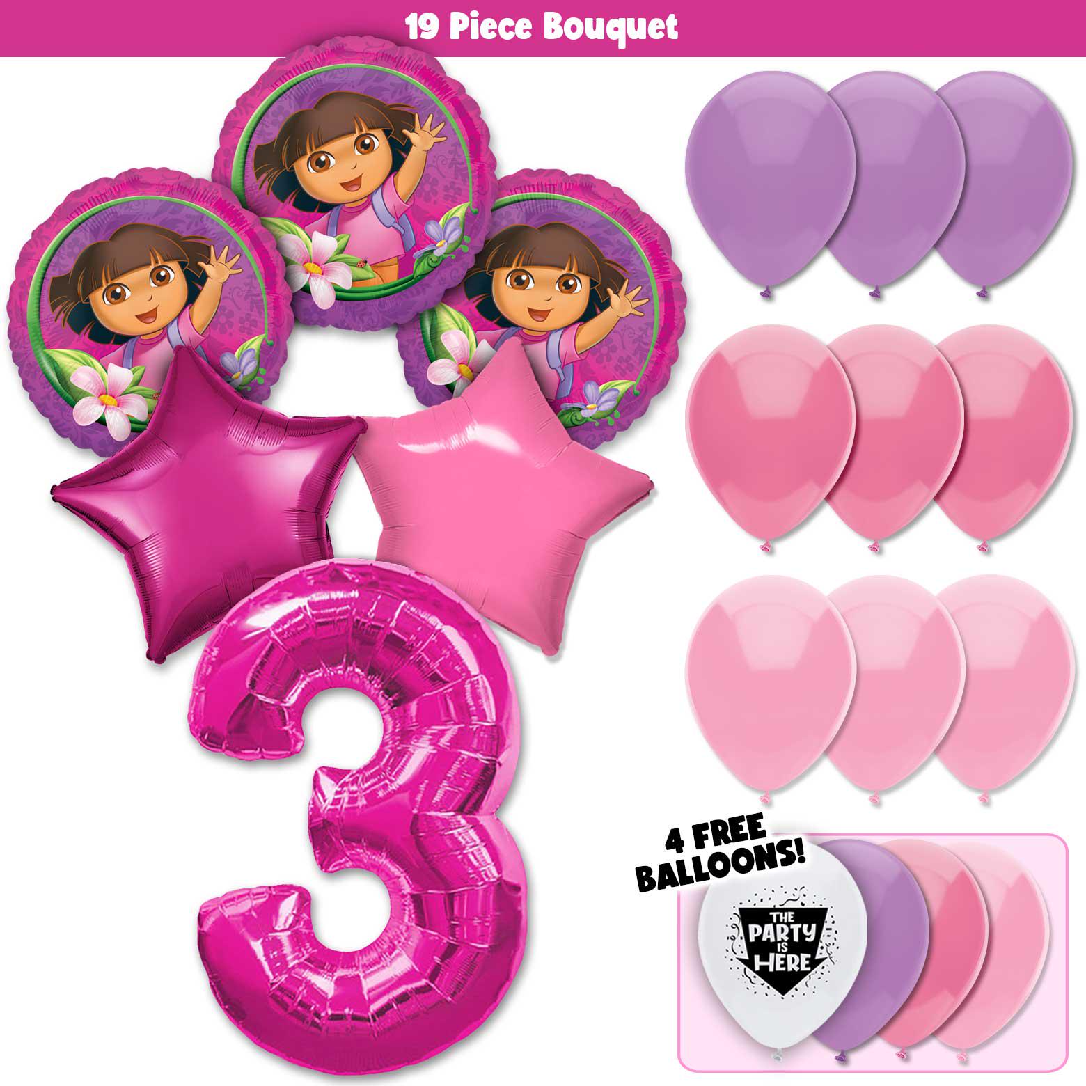Dora the Explorer Balloon Kit With Optional 42 Hot Number Balloons 1-9 ...