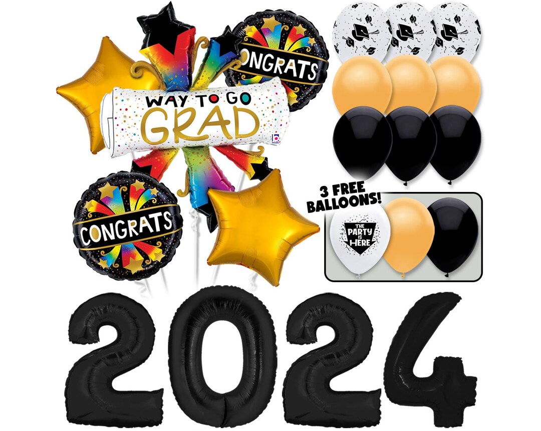 2024 Way to Go Grad Graduation Balloons Bouquet Kit Congrats Grad Party ...