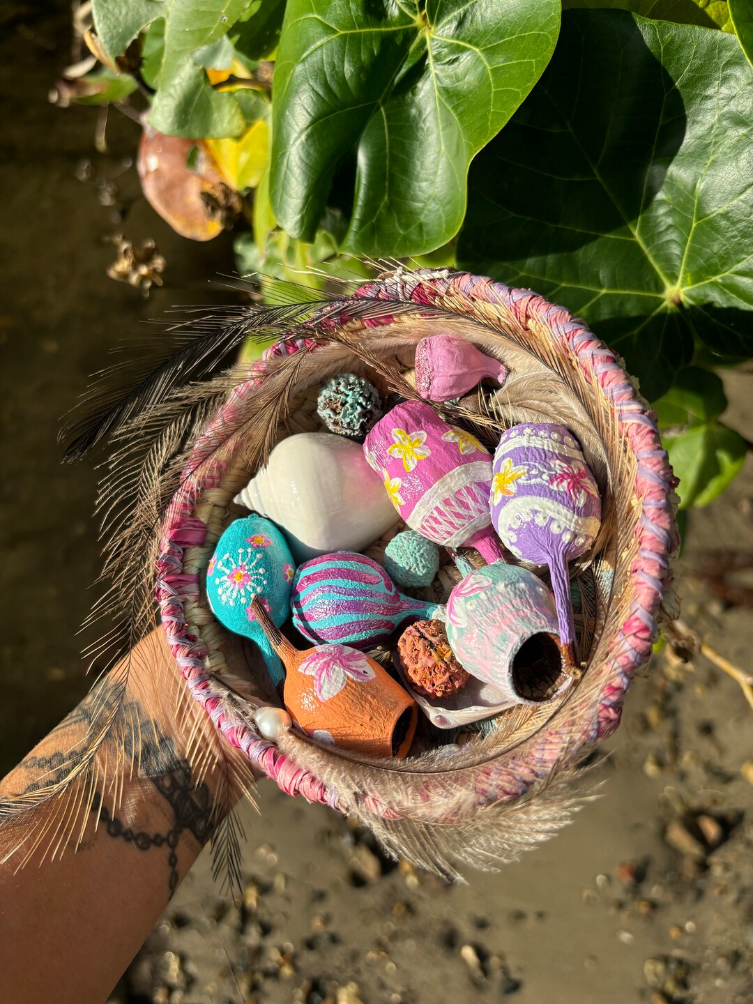 Weaving Aboriginal Australian First Nation People Art Gumnuts Emu ...
