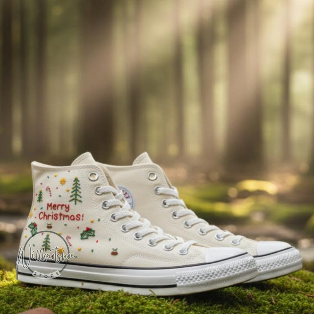 Custom Christmas Converse Christmas Tree Holiday Tree and Candy Cane ...