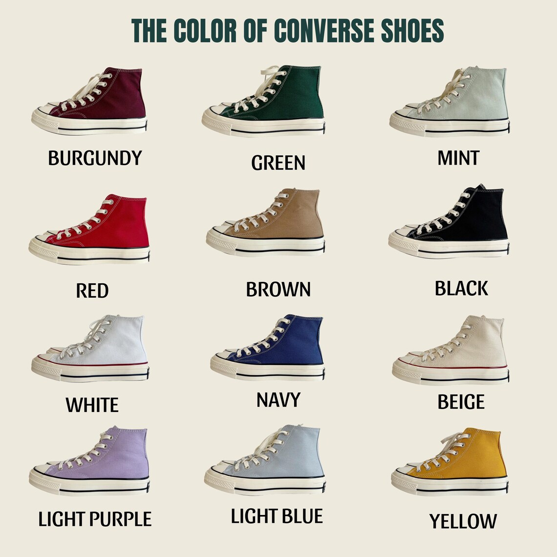 Custom Cat Flower Embroidered Black Chuck Taylor High Top Converse ...