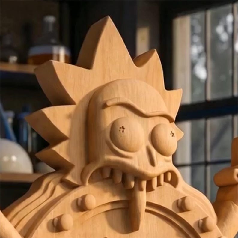 Rick and Morty Wooden Bas Relief. Wood Panel Art. Sculptural Gift Idea ...
