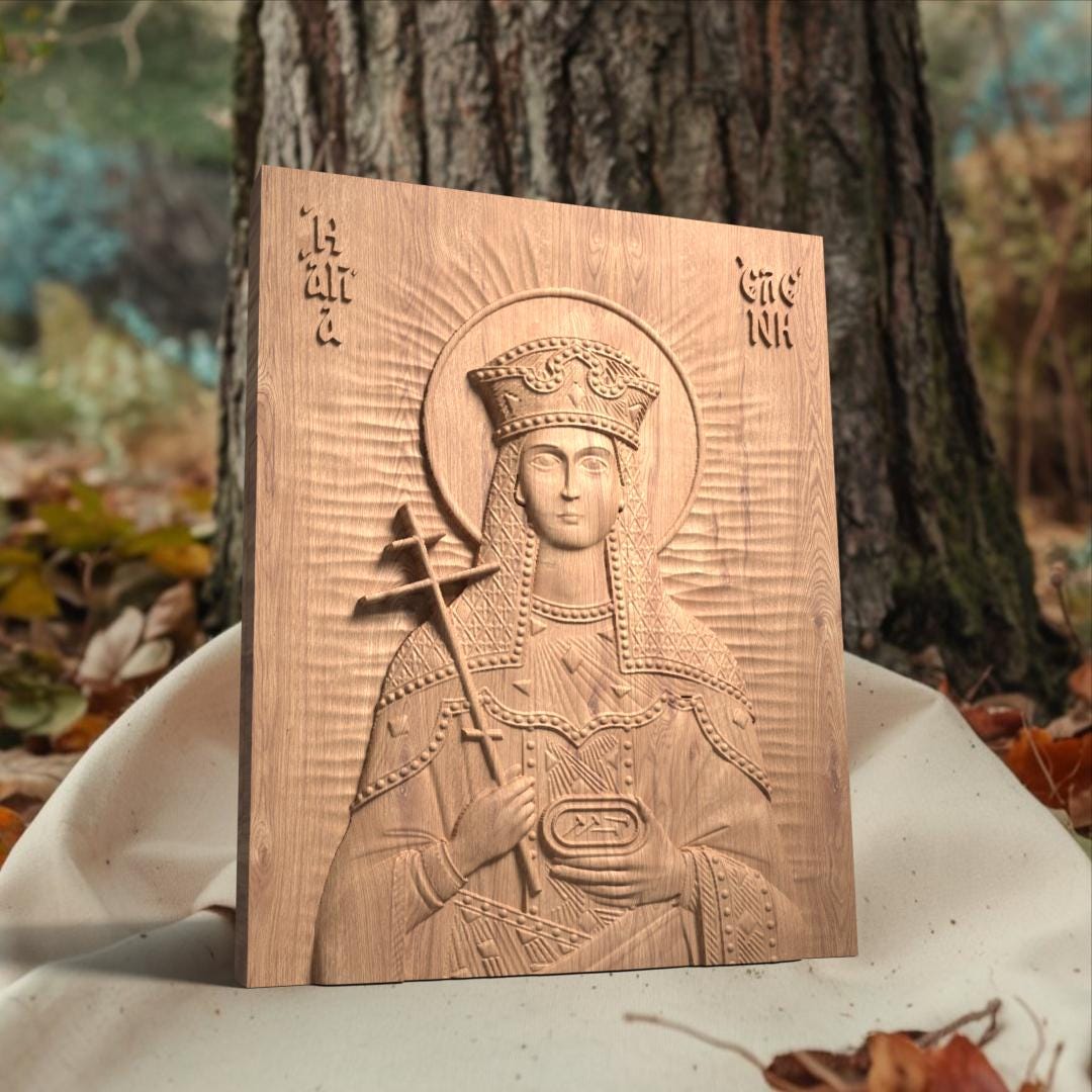 Saint Helena Wooden Carved, Hand Painted, Christian Religious Icon ...