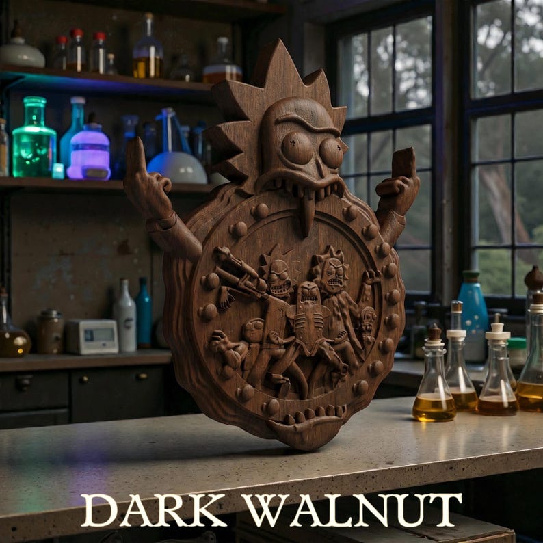 Rick and Morty Wooden Bas Relief. Wood Panel Art. Sculptural Gift Idea ...