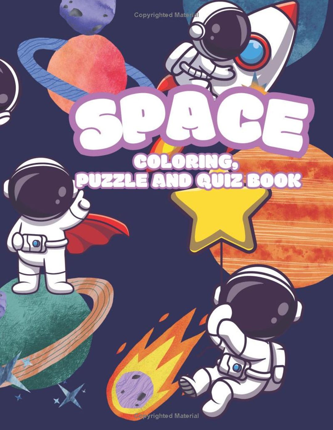 Space Activity Book for Kids – Digital Coloring, Puzzle & Quiz Book ...