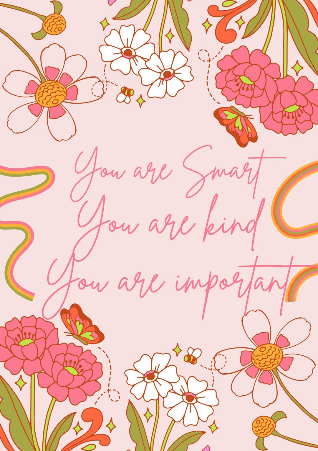 You Are Smart, You Are Kind, You Are Important Poster - Etsy