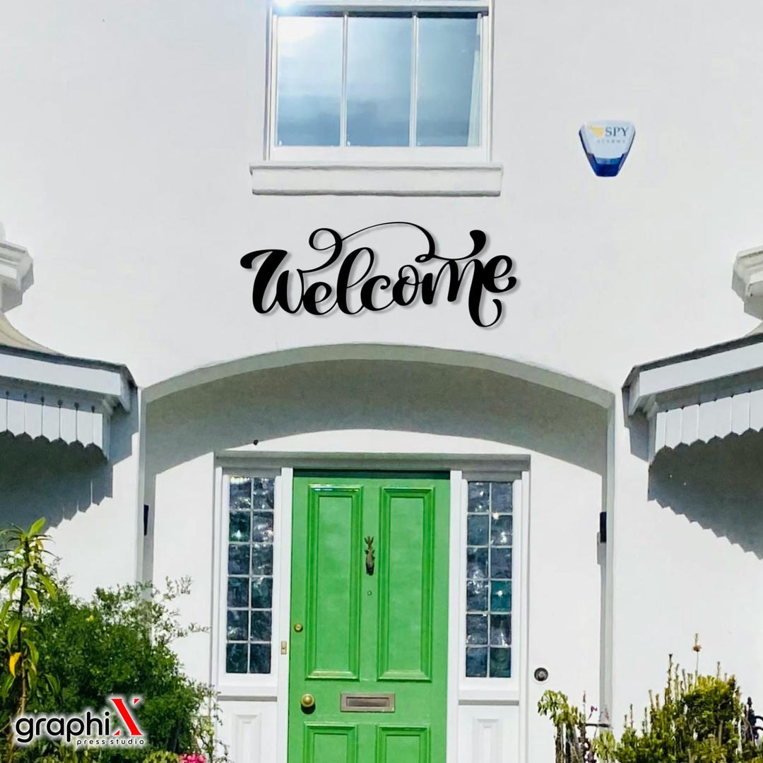 Welcome Word Cutout Metal Welcome Sign Minimalist Wall Art Welcome Wall ...