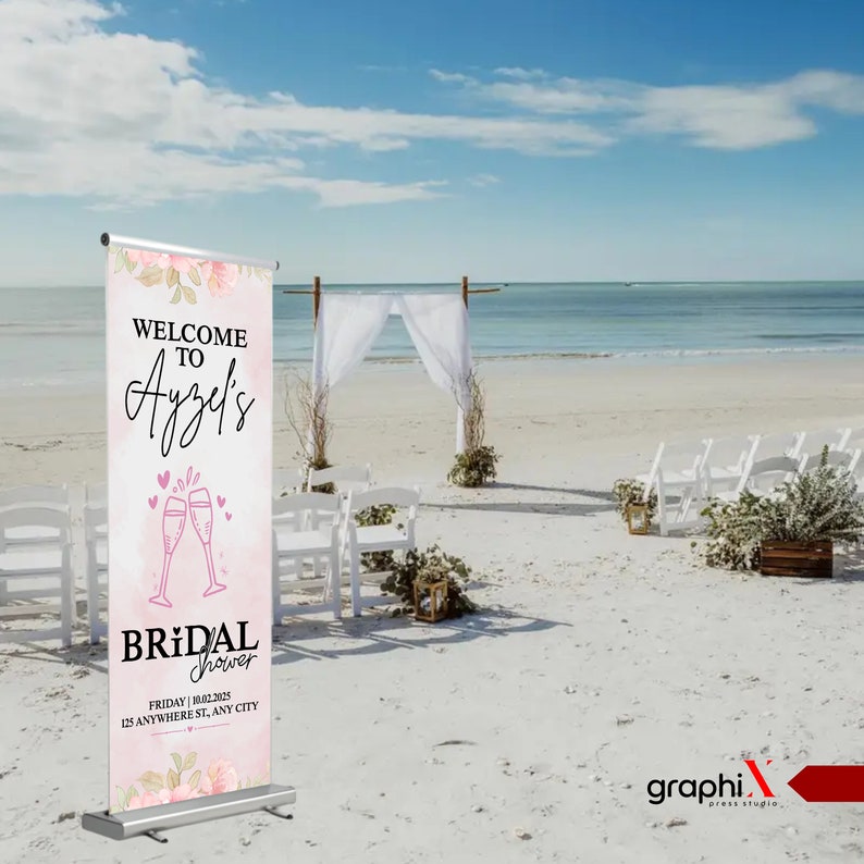 Custom Bridal Shower Sign Personalized Retractable Banner Bridal Shower ...