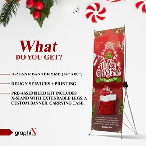 Custom X-stand Banners Custom Christmas Stand Banner Business Stand ...