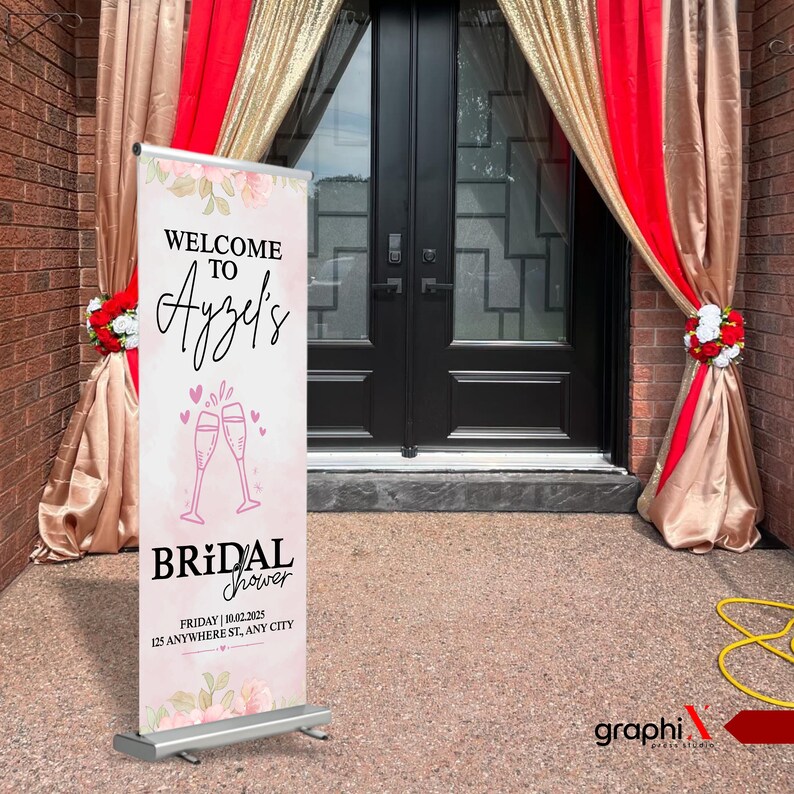Custom Bridal Shower Sign Personalized Retractable Banner Bridal Shower ...