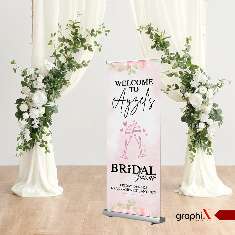 Custom Bridal Shower Sign Personalized Retractable Banner Bridal Shower ...