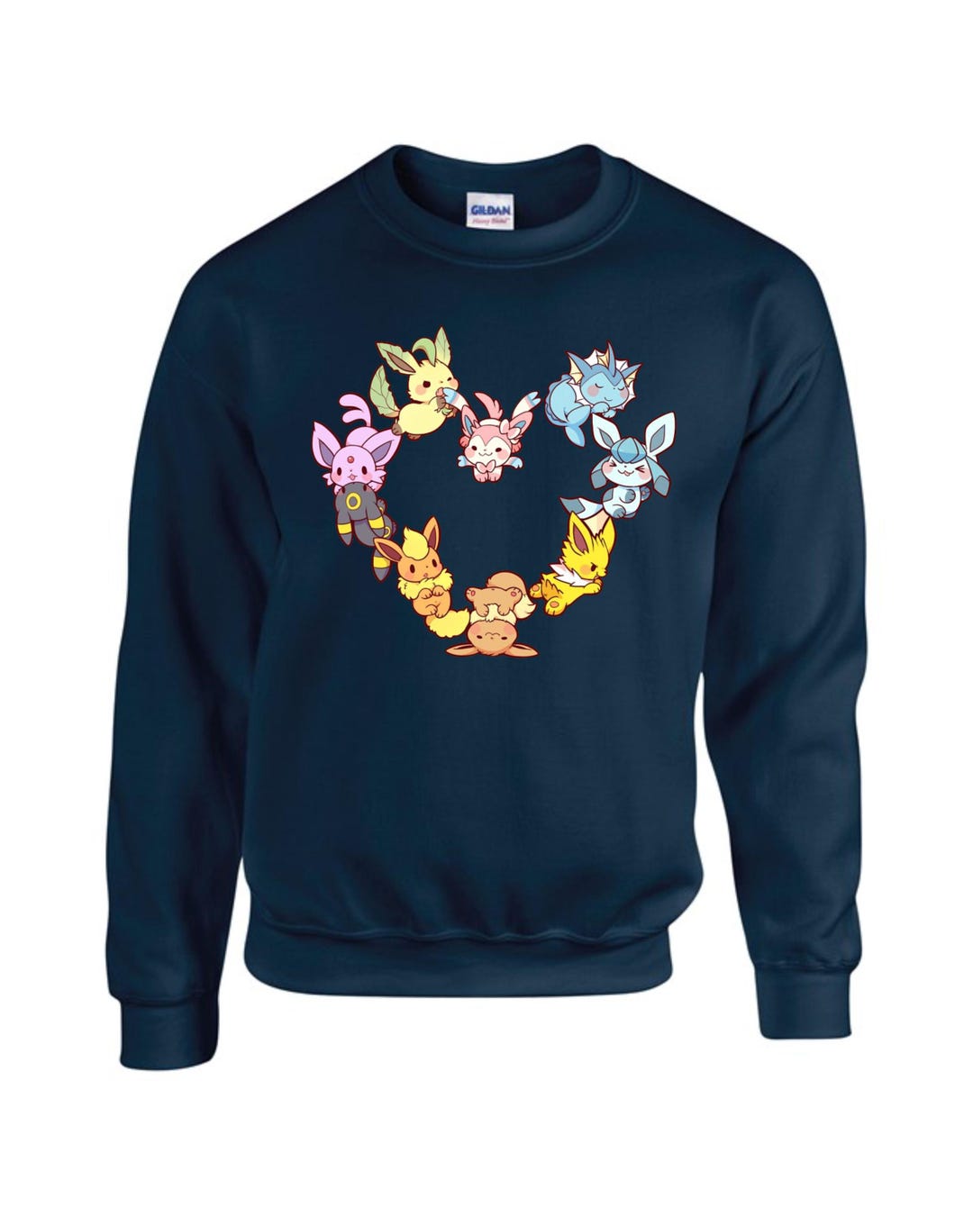 Eevee Evolutions Heart Shape Jumper, Pokemon Eevee Evolution Heart ...