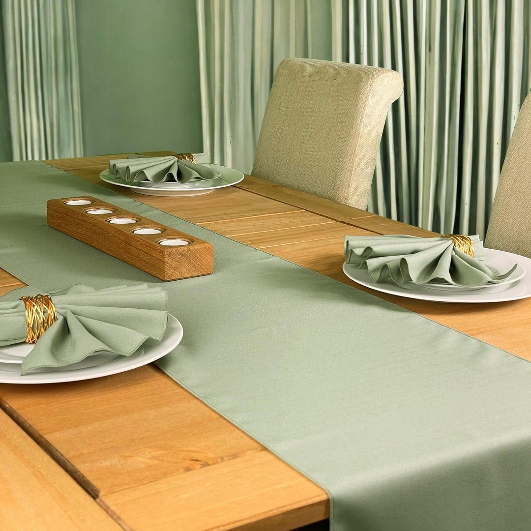 Sage Table Runner and Napkin Set - Etsy UK