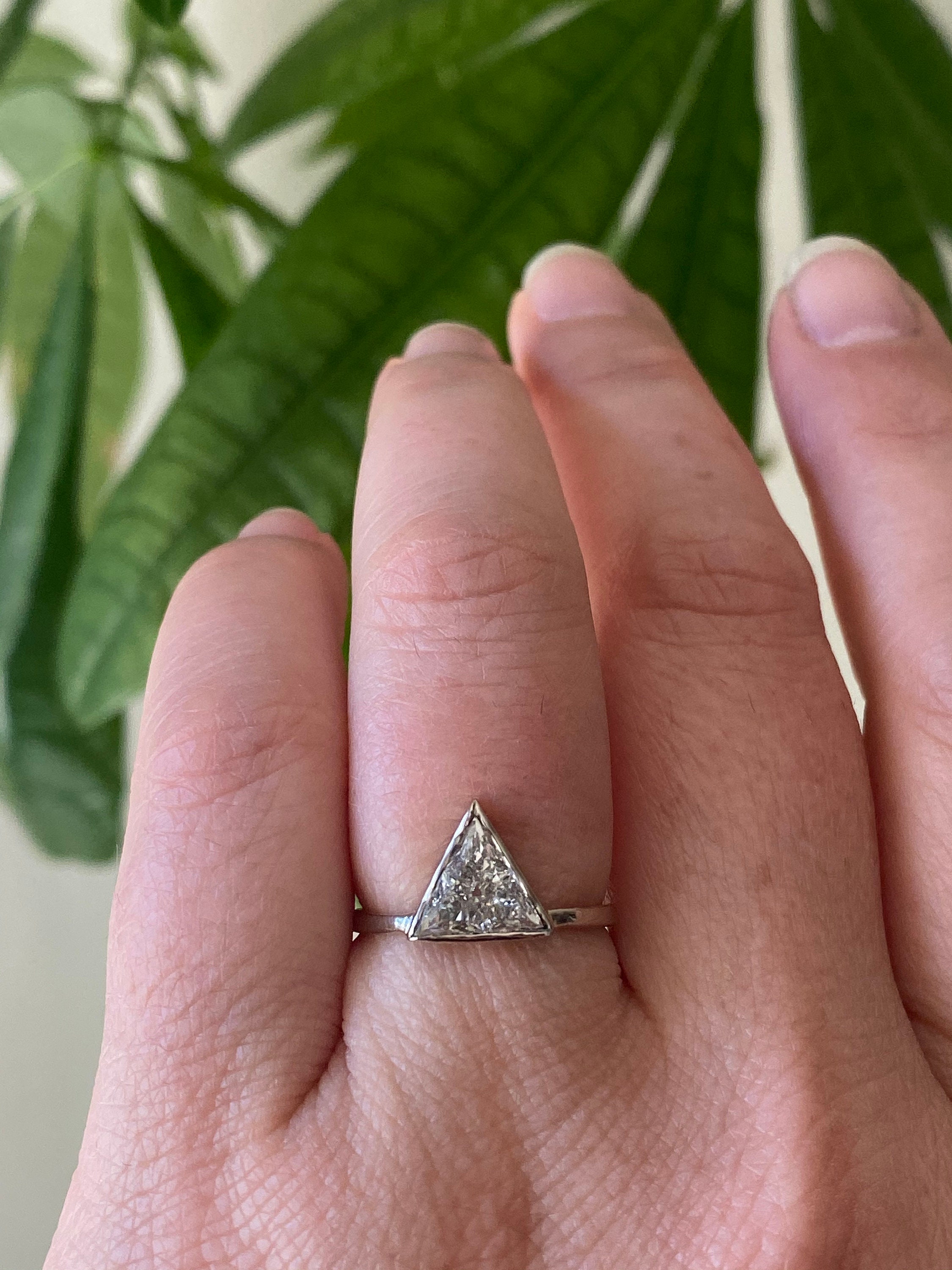 You Are My True North 14K White Gold Trillion Engagement - Etsy