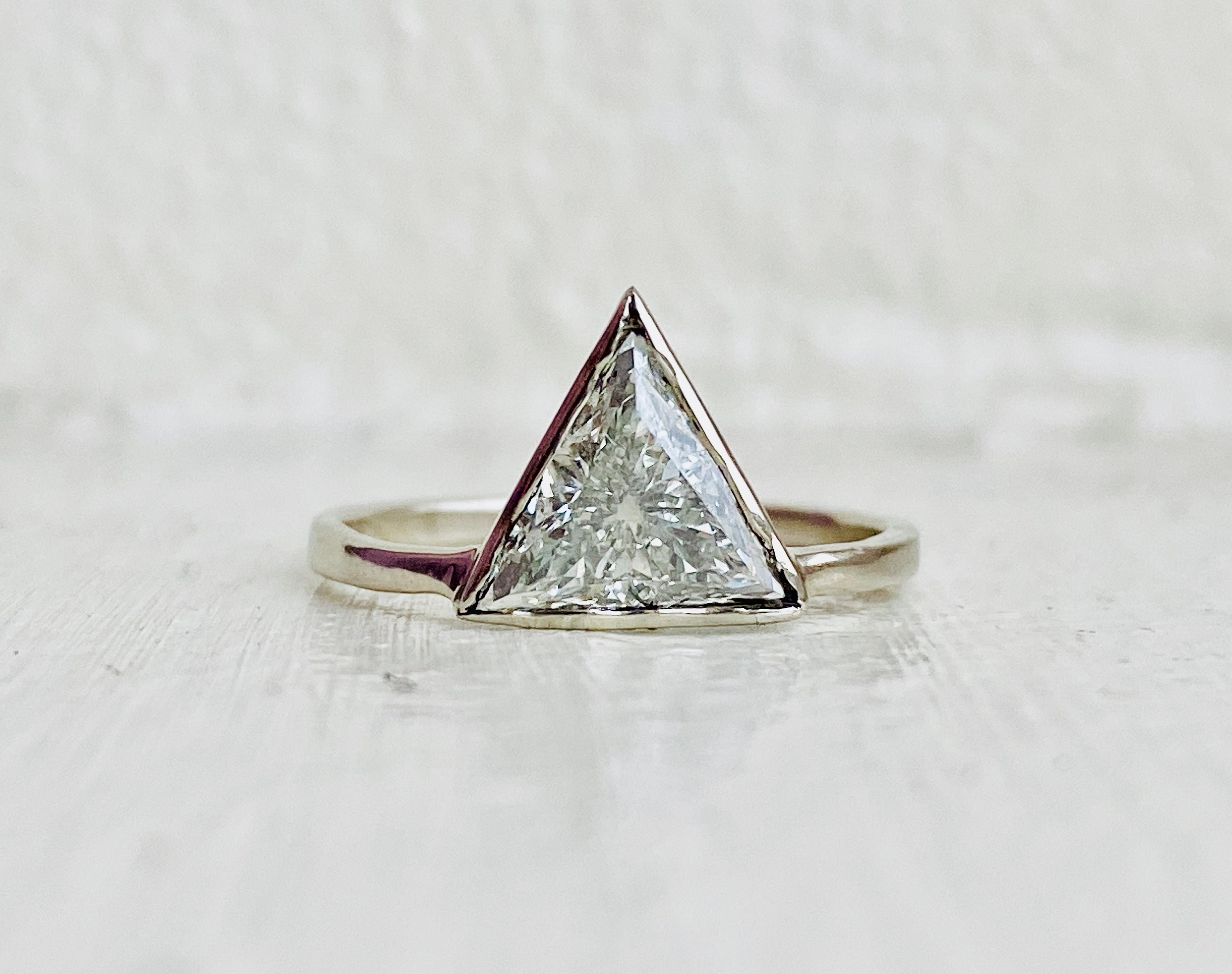 You Are My True North 14K White Gold Trillion Engagement - Etsy