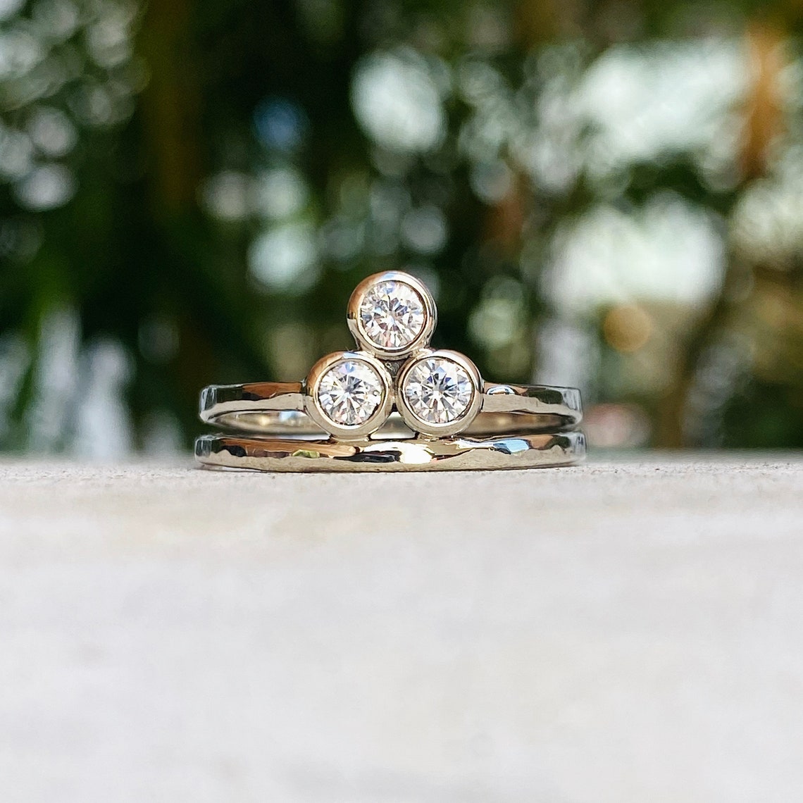 Past Present Future Ring Alternative Engagement Ring Three | Etsy