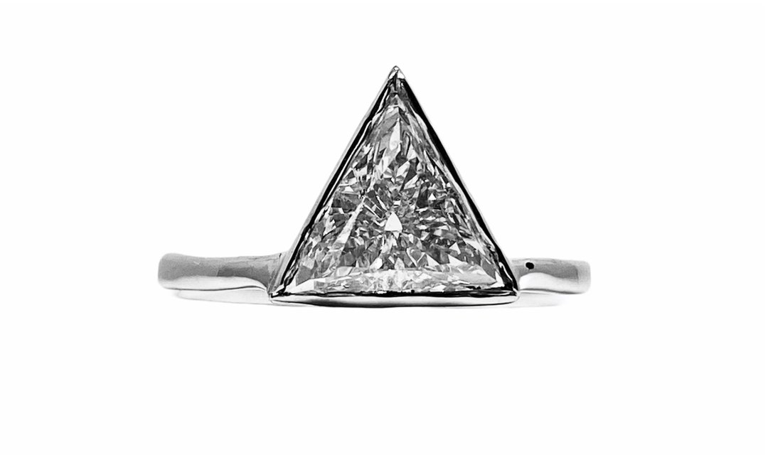 You Are My True North 14K White Gold Trillion Engagement Ring Harmony ...