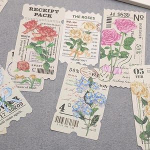 30pcs Flower Collage Receipt Paper | Bloom Blossom Petal Rose Orchid ...