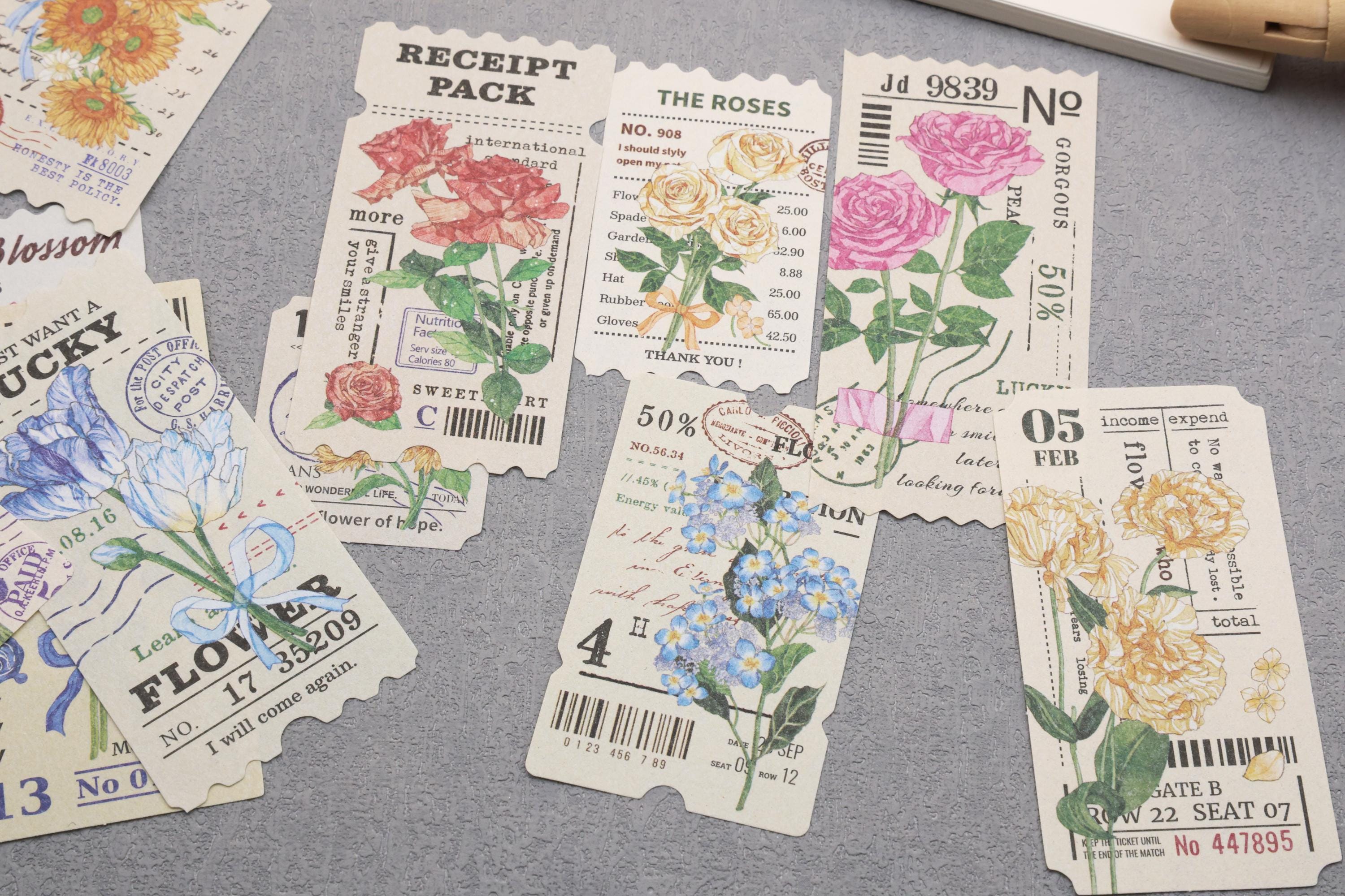 30pcs Flower Collage Receipt Paper | Bloom Blossom Petal Rose Orchid ...