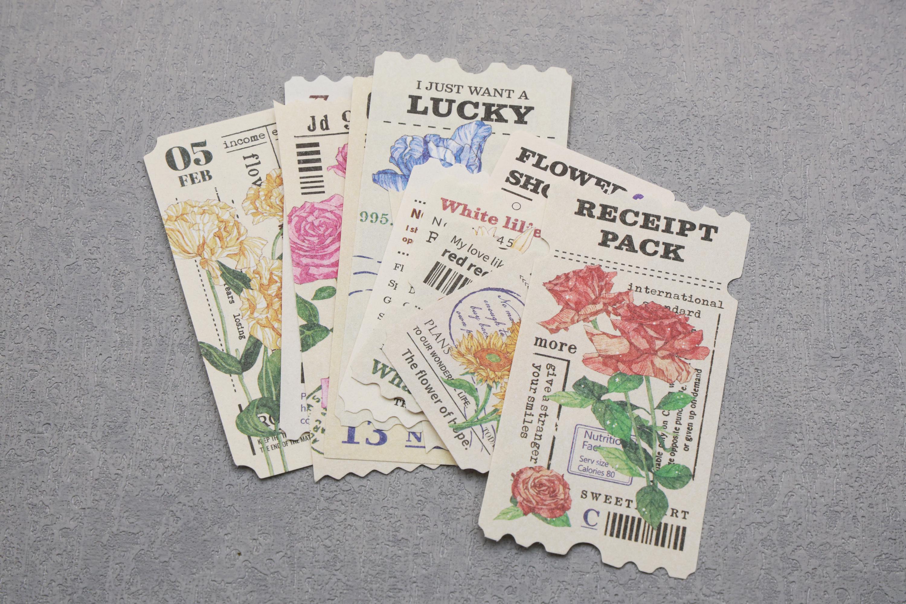 30pcs Flower Collage Receipt Paper | Bloom Blossom Petal Rose Orchid ...