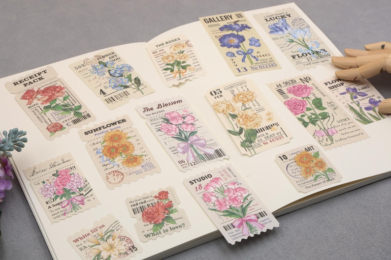 30pcs Flower Collage Receipt Paper | Bloom Blossom Petal Rose Orchid ...