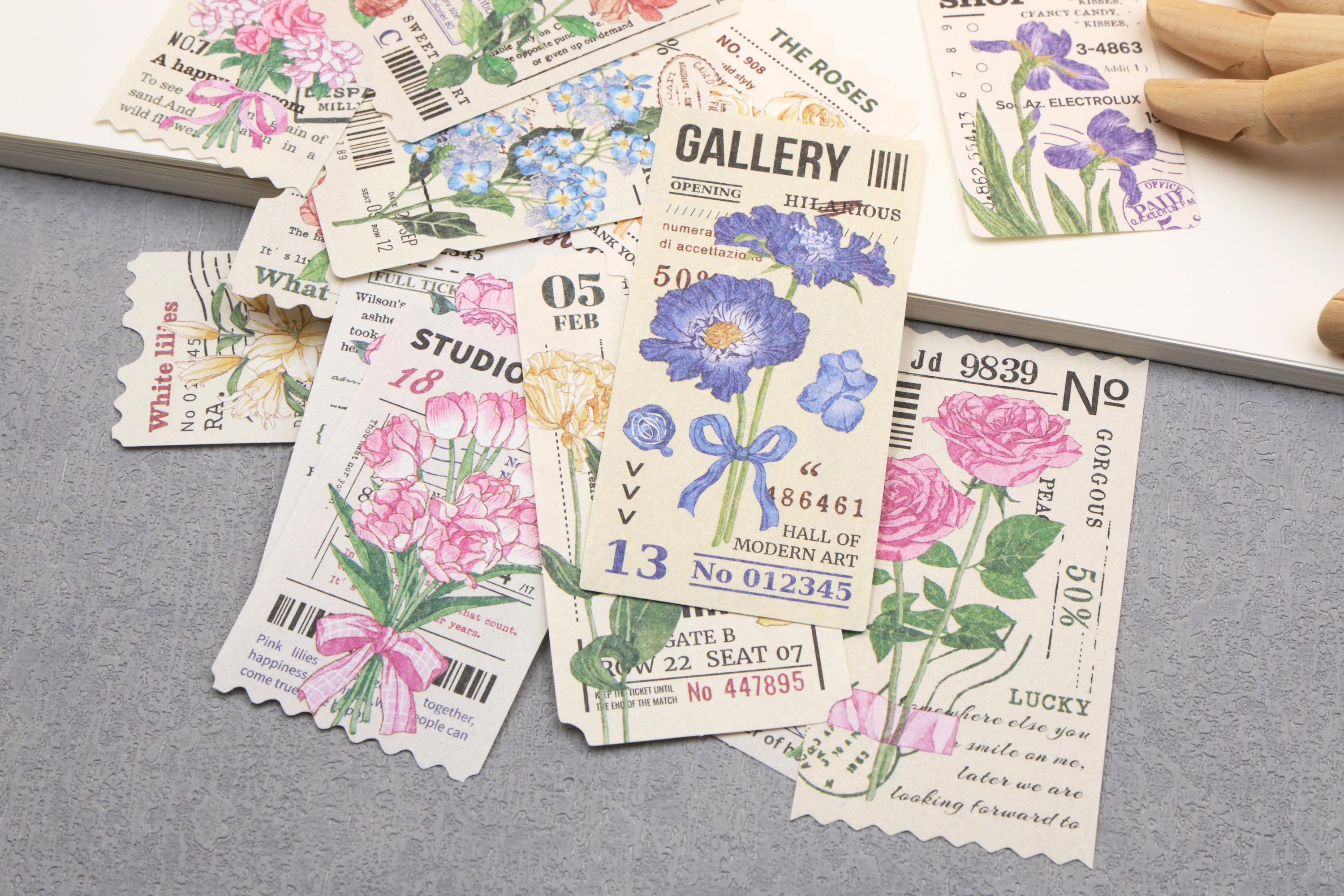 30pcs Flower Collage Receipt Paper | Bloom Blossom Petal Rose Orchid ...