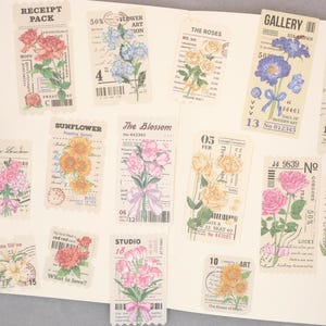 30pcs Flower Collage Receipt Paper | Bloom Blossom Petal Rose Orchid ...