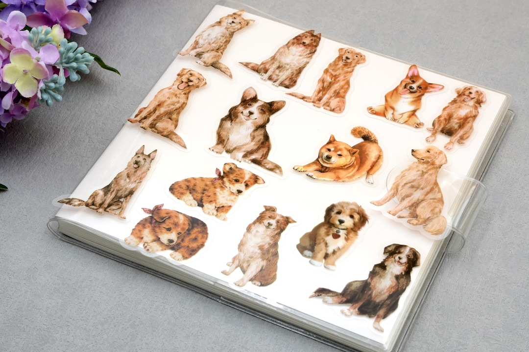 Cute Dog PET Stickers, Adorable Dog Breeds Themed Sticker Die Cut ...