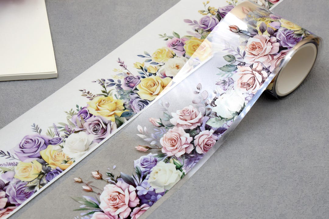 Rose Bushes Flower PET Tape | Botanical Flower Petal Fragrant Themed ...