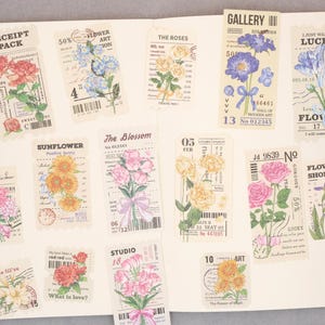 30pcs Flower Collage Receipt Paper | Bloom Blossom Petal Rose Orchid ...