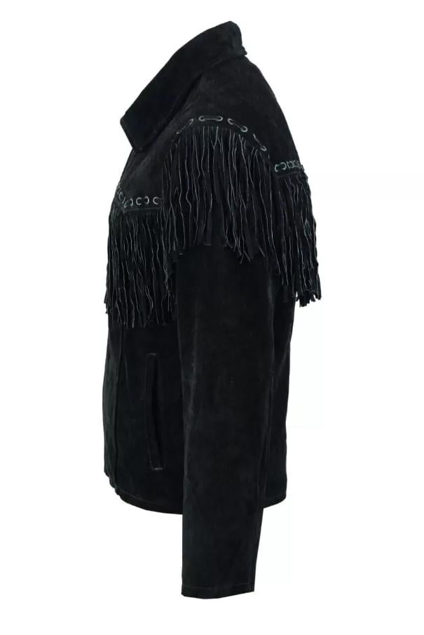 Men's Classic Leather Fringe Jacket Exclusive Western Cowboy Suede ...