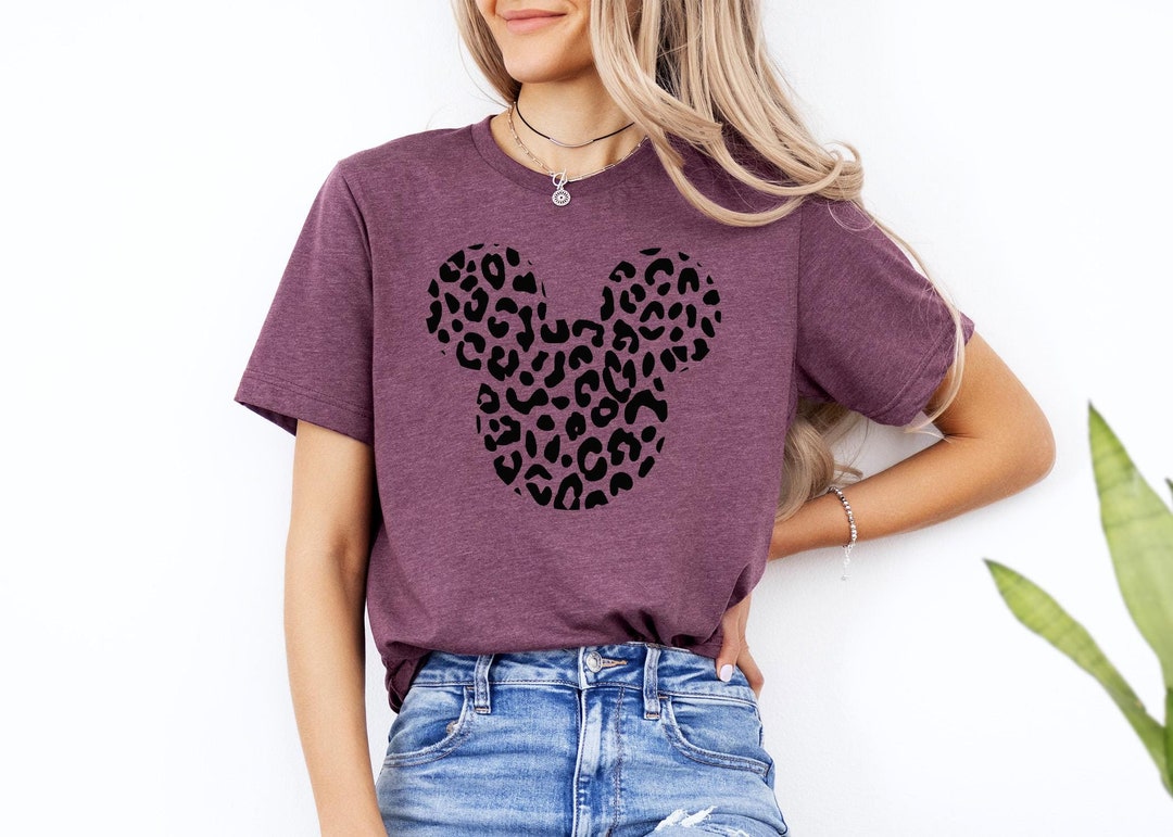 Disney Leopard Print Mickey Shirt, Mouse Ear Shirt, Disney Trip ...