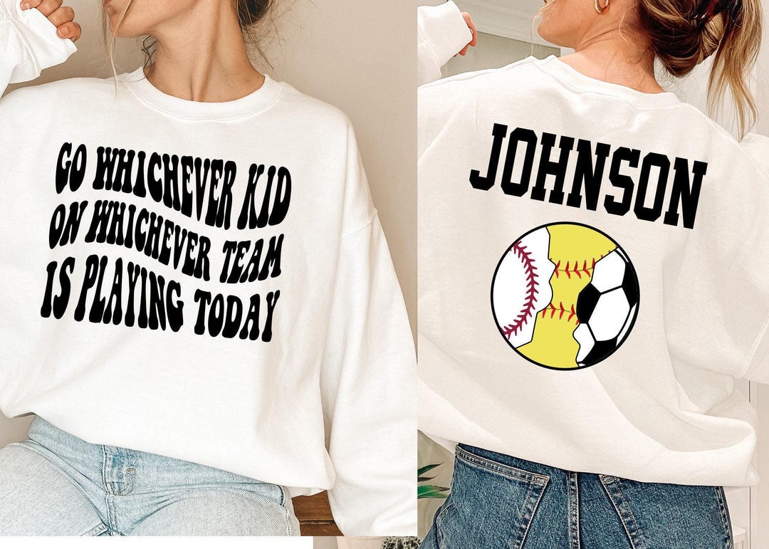 Go Whichever Kid on Whichever Team Customized Softball Sweatshirt ...