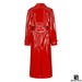 Women's Red Vinyl Gothic Trench Coat Shiny Faux Leather Long Coat ...