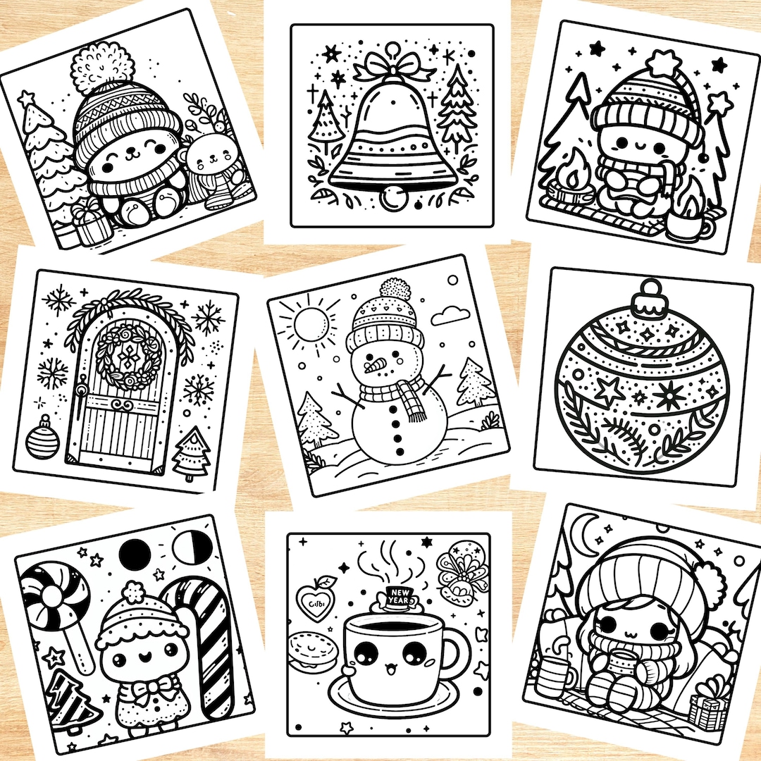 Christmas Coloring Pages/ Cute and Cozy Holiday Coloring Book ...